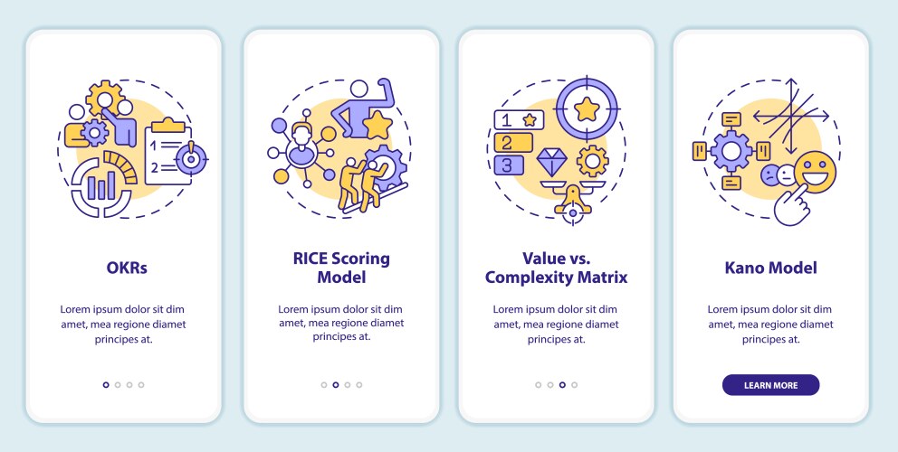 Prioritization Tools Onboarding Mobile App Screen Vector Image
