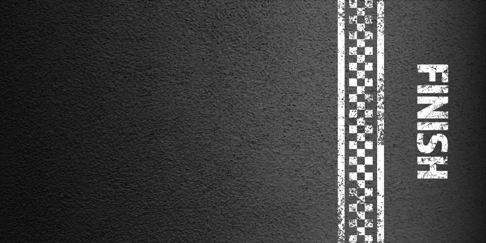 Asphalt road with white finish line marking Vector Image