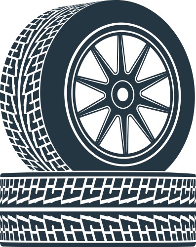 Car wheel icon tire rim Royalty Free Vector Image