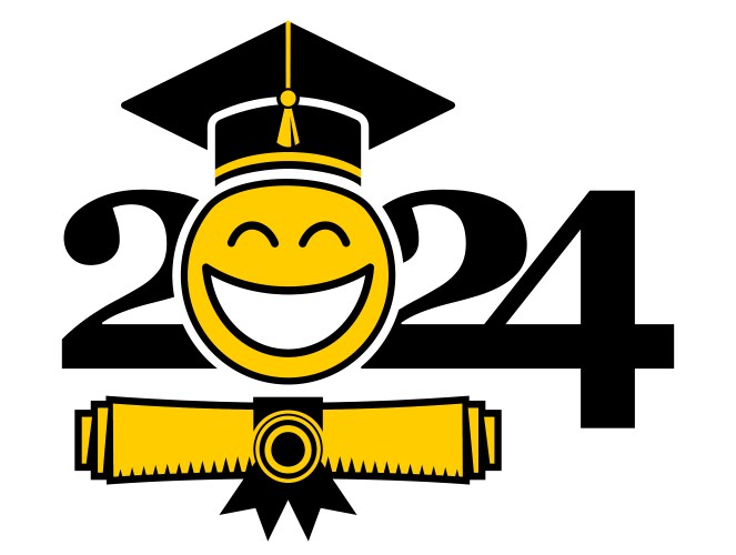 2024 graduate class logo Royalty Free Vector Image