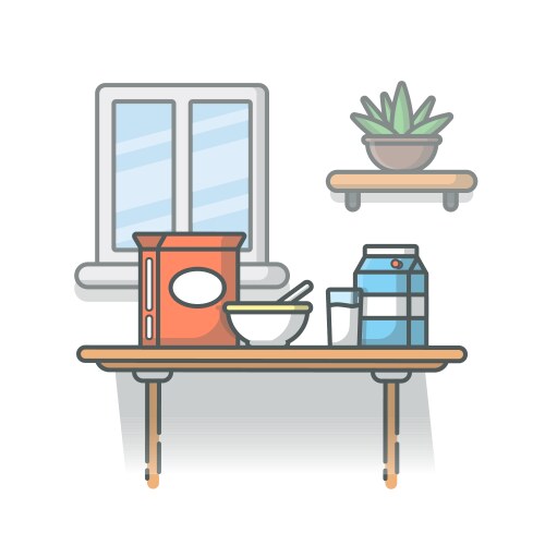 Breakfast time cartoon Royalty Free Vector Image