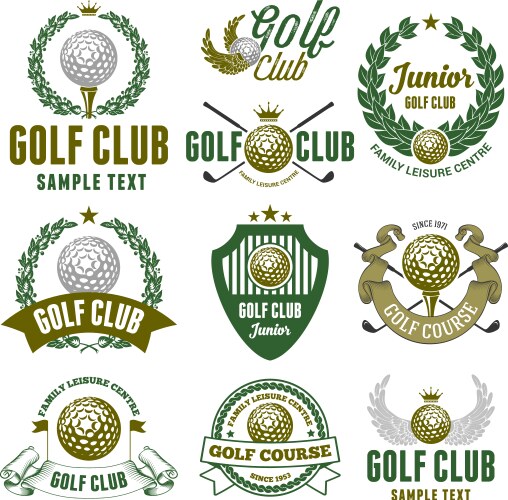 Set of golf club labels and emblems Royalty Free Vector