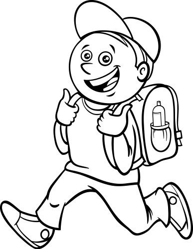 Cartoon elementary school boy character Royalty Free Vector