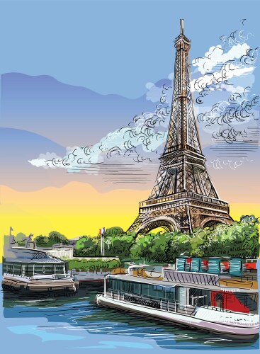 Hand drawing paris 3 Royalty Free Vector Image