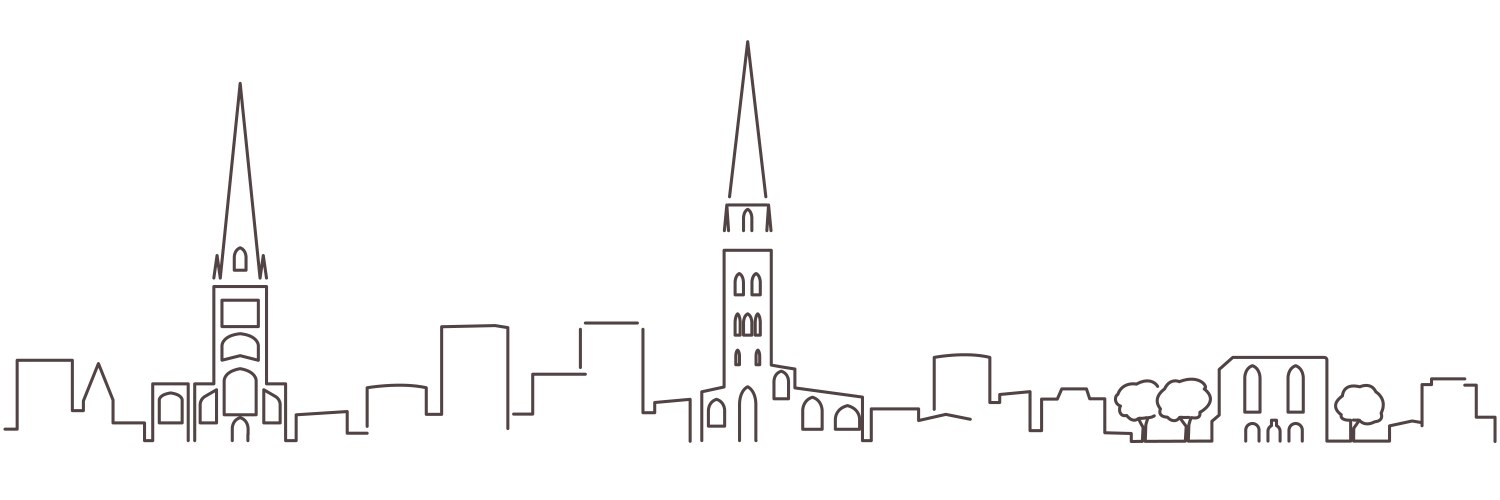 Key west single line skyline profile banner Vector Image