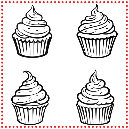 Cupcake Outline Vector Images (over 14,000)