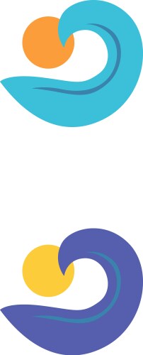 Ocean wave sign symbol logo Royalty Free Vector Image