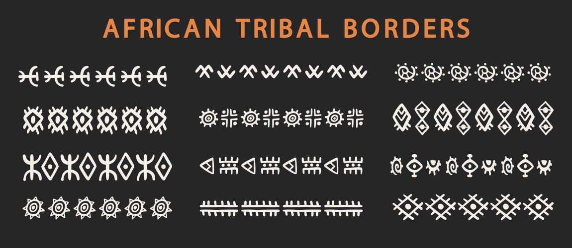 Abstract african tribal borders geometric strokes Vector Image