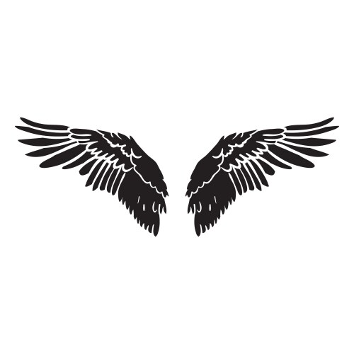 Angel bird wings outline Royalty Free Vector Image