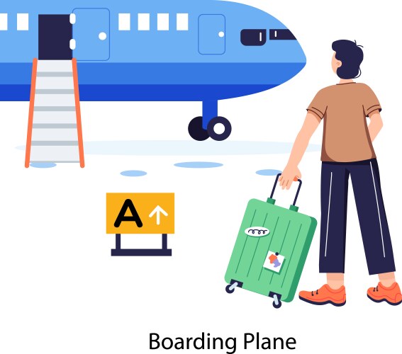 Boarding plane Royalty Free Vector Image - VectorStock
