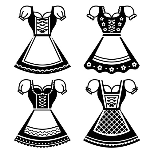 Dirndl traditional dress worn in germany block Vector Image