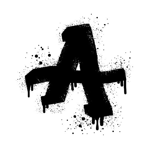 Graffiti spray font alphabet black on white Vector Image