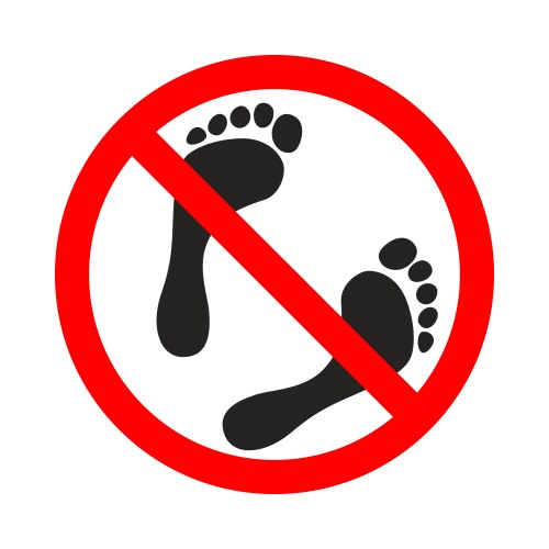 No feet sign Royalty Free Vector Image - VectorStock