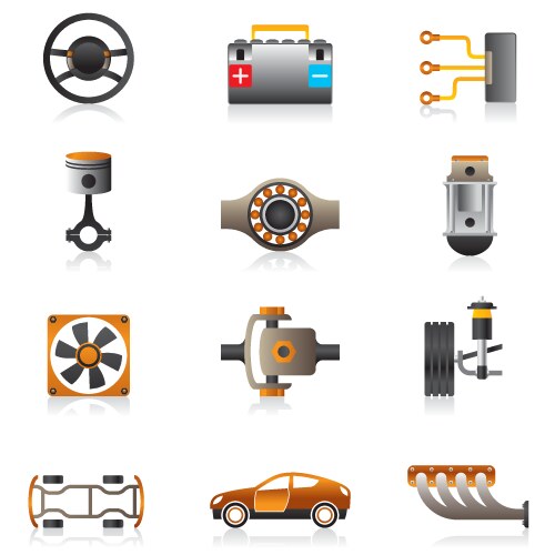 Engine block with parts Royalty Free Vector Image