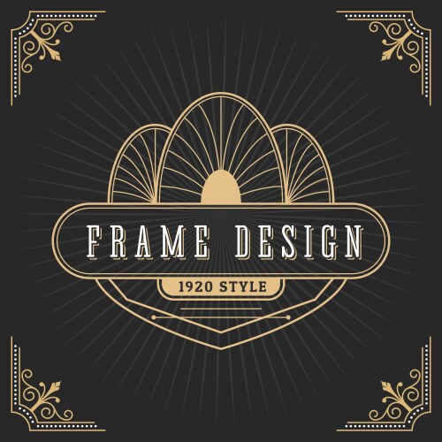 Vintage line frame design for labels Royalty Free Vector