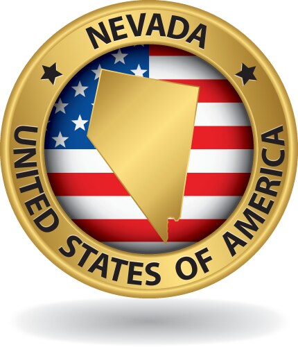Usa gold label with state map Royalty Free Vector Image