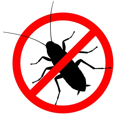 Cockroach emblems pest control badges set design Vector Image