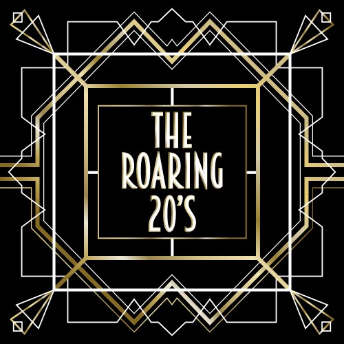 Art deco style geometric frame border design gold Vector Image