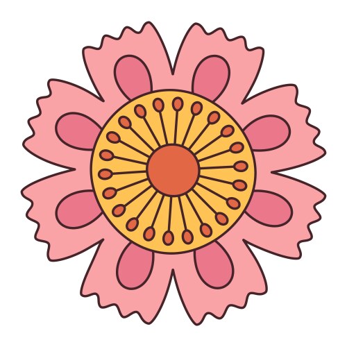 Pink flower floral design element Royalty Free Vector Image