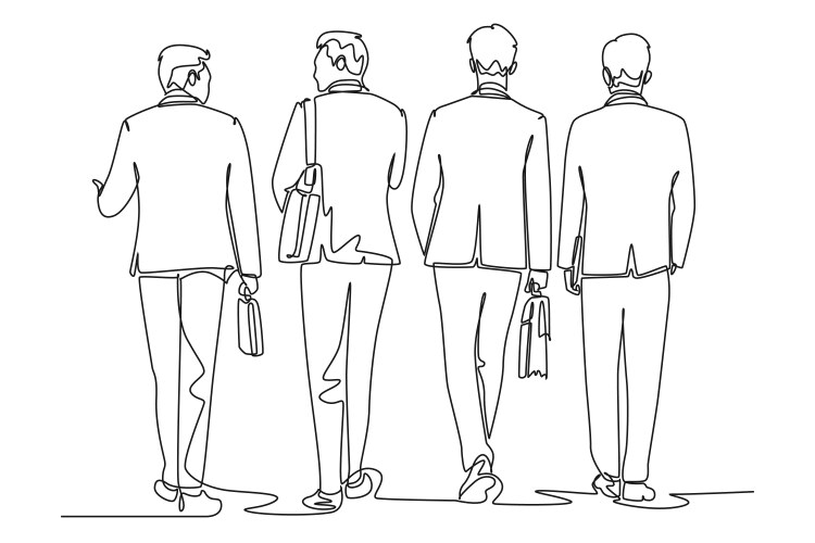 Continuous one line drawing of young active male Vector Image