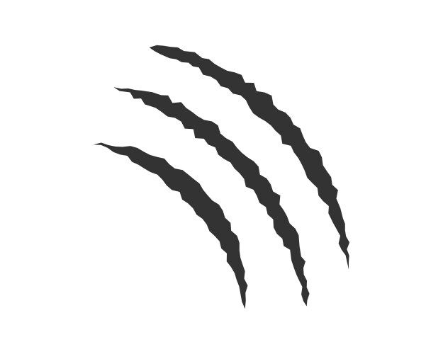 Claws scratches animal monster mark design Vector Image