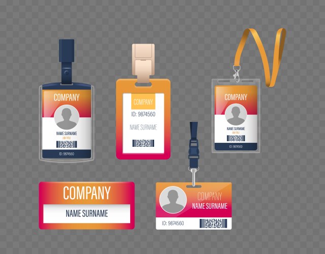 Collection of office identification badges Vector Image