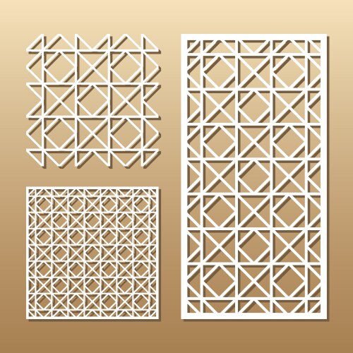 Laser cut panels set for wood or metal decor Vector Image