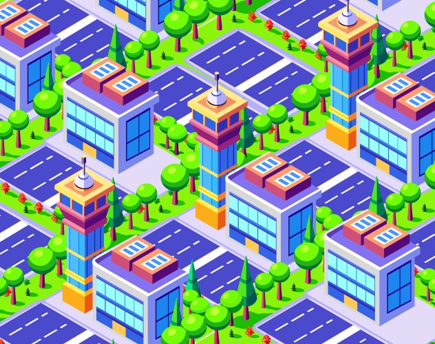 A buildings isometric game asset art style 3d Vector Image