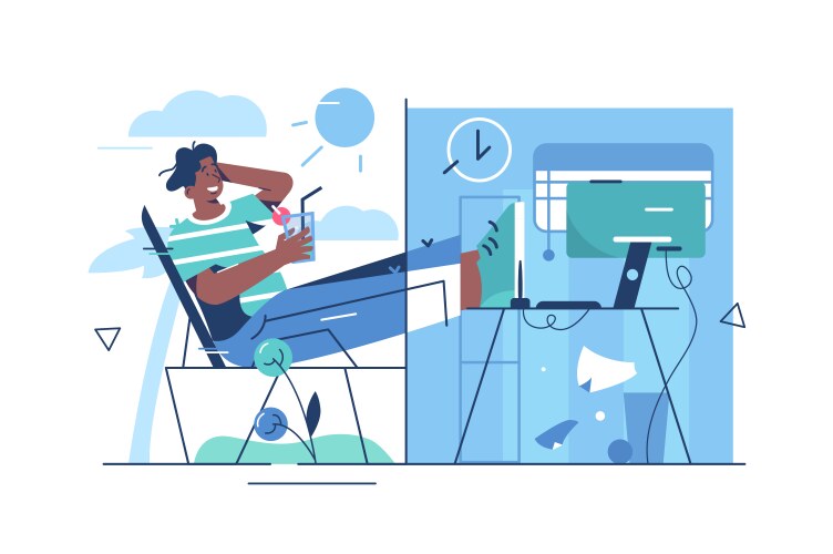 Graphic cartoon character work-life balance Vector Image