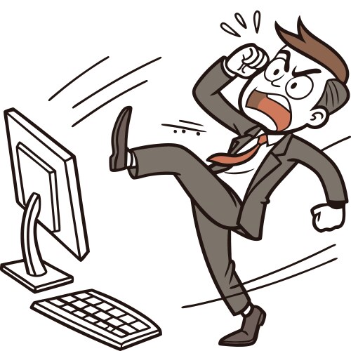 Cheerful cartoon computer Royalty Free Vector Image