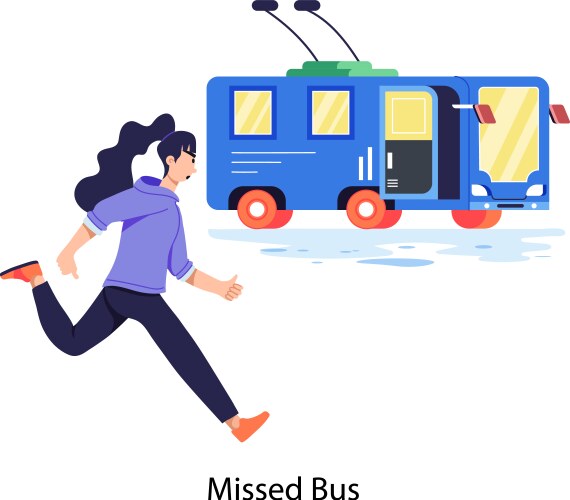 Chasing bus Royalty Free Vector Image - VectorStock