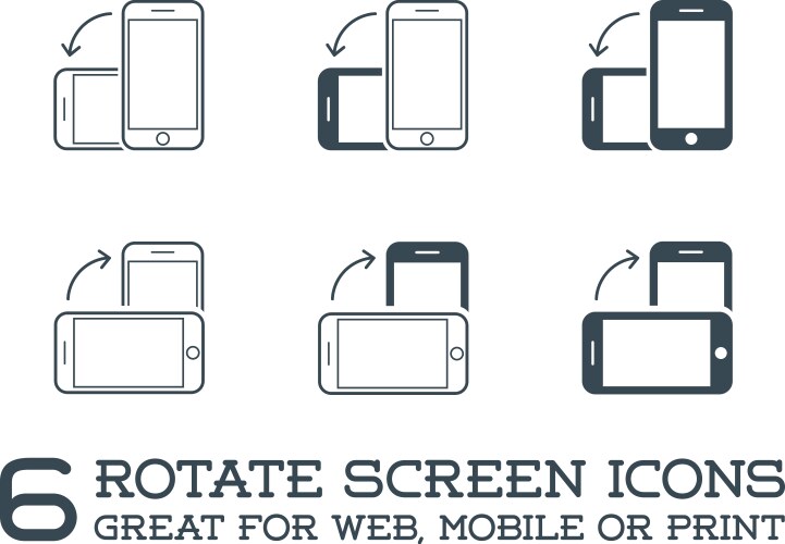 Phone rotate symbols set smartphone rotation icon Vector Image