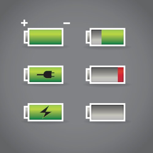 Battery life icons set Royalty Free Vector Image