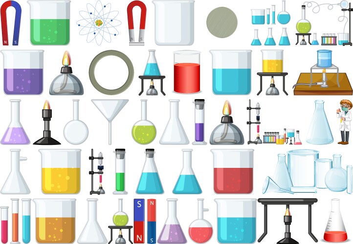 Chemistry laboratory experiment research lab Vector Image