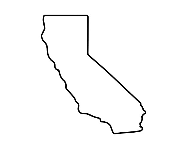 California outline symbol us state map Royalty Free Vector