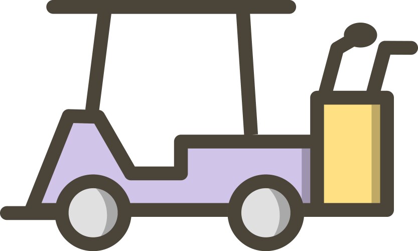 Modern golf cart icon cartoon style Royalty Free Vector