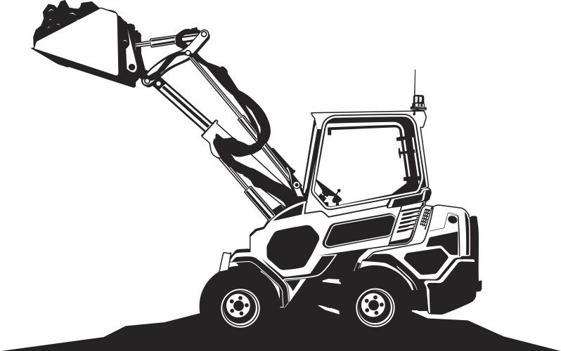 Heavy loader blueprints Royalty Free Vector Image