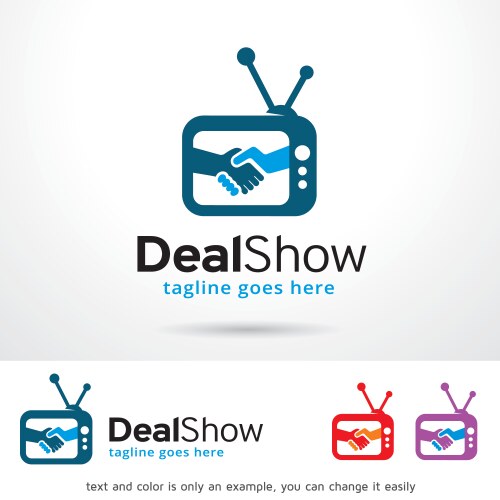 Deal point logo template Royalty Free Vector Image