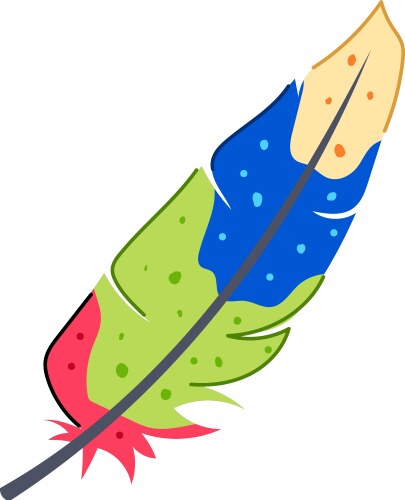 Nature feather exotic bird cartoon Royalty Free Vector Image