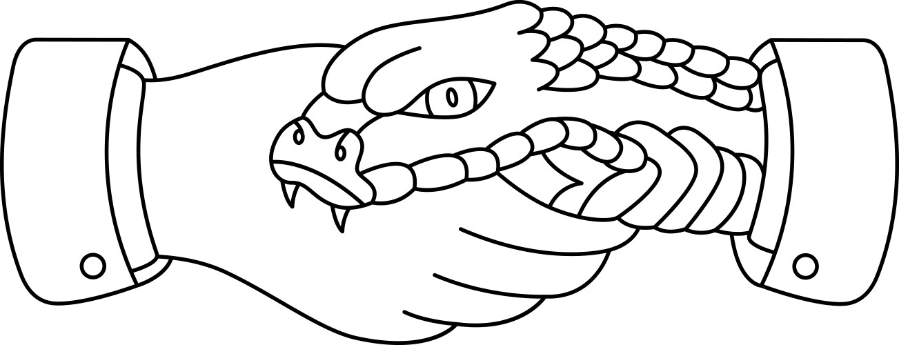 Hand shake people doodle stick man handshake Vector Image