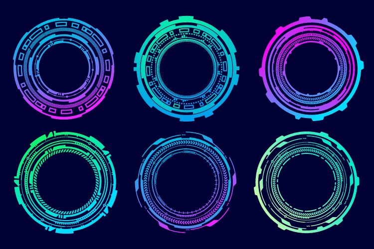 Hud compass aim control target interface panel Vector Image