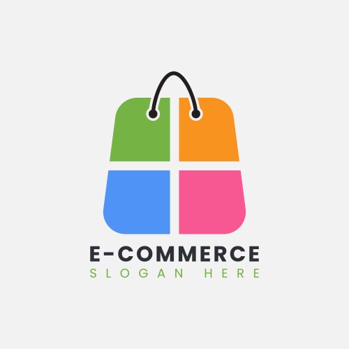 Modern ecommerce online shop store logo design Vector Image