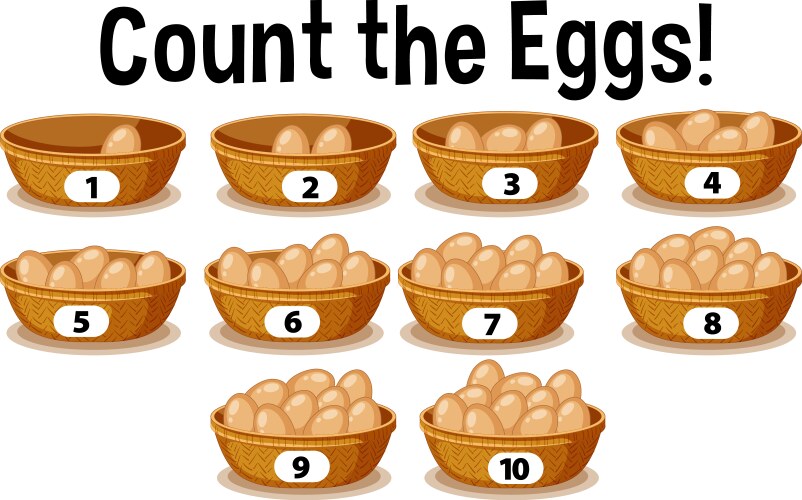 Colorful for learning numbers one to ten Vector Image