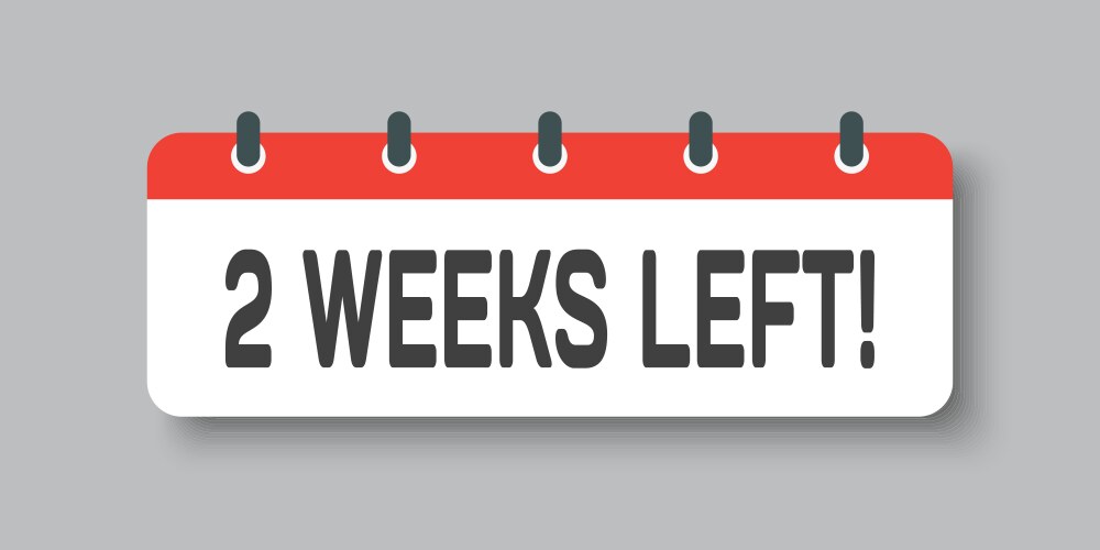 Countdown weekly calendar icon - three weeks left Vector Image