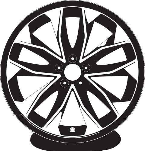 Gleaming glide bright alloy wheel logo Royalty Free Vector