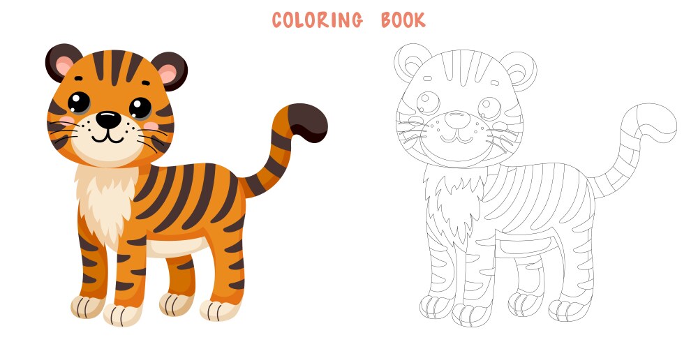 Tiger Coloring Pages Vector Images (over 1,900)