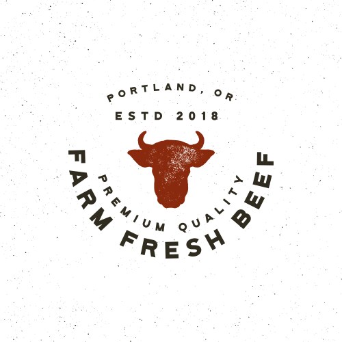 Beef livestock label design inspirations Vector Image