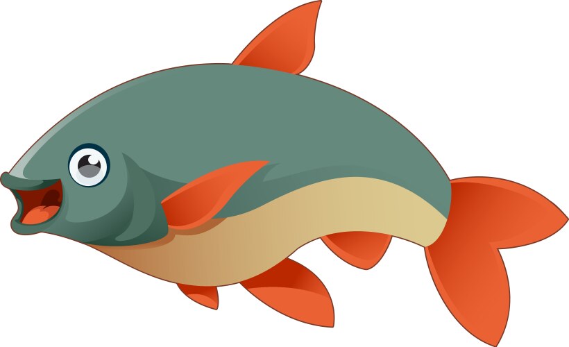 Cartoon smiling catfish Royalty Free Vector Image