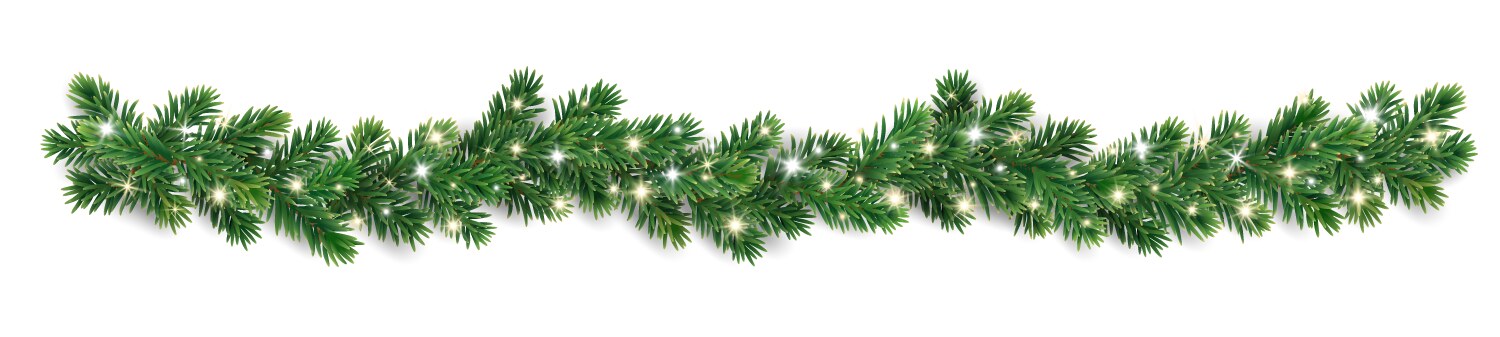 Christmas tree garlands on transparent background Vector Image