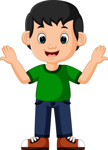 Cute boy cartoon good posing Royalty Free Vector Image